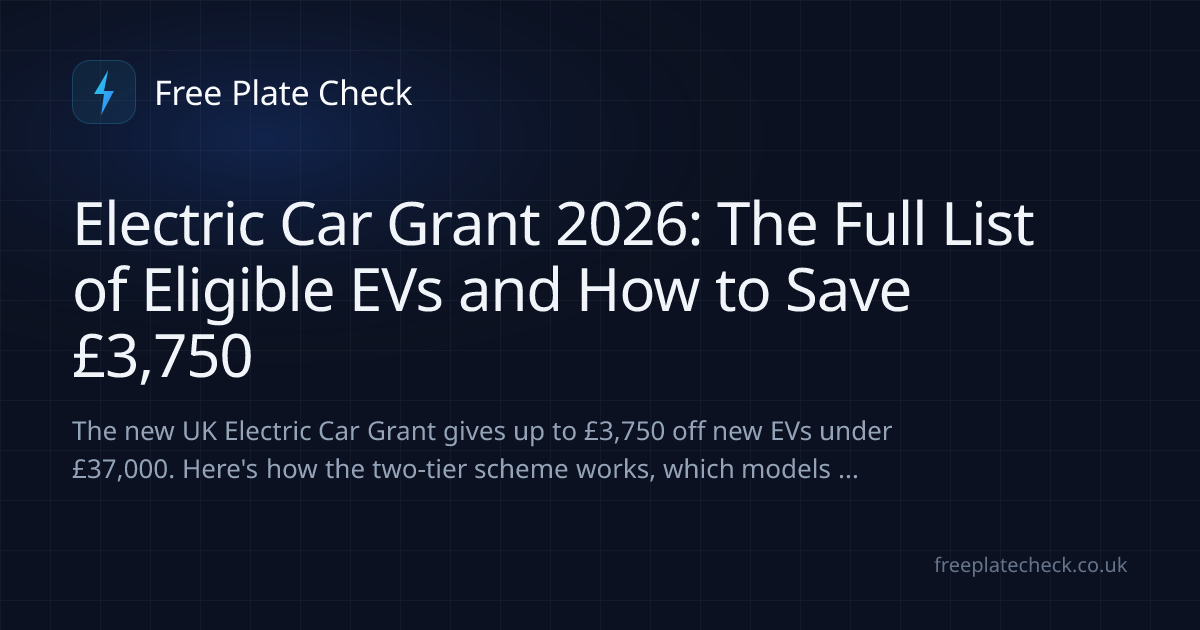 Electric Car Grant 2026: The Full List of Eligible EVs and How to Save ...