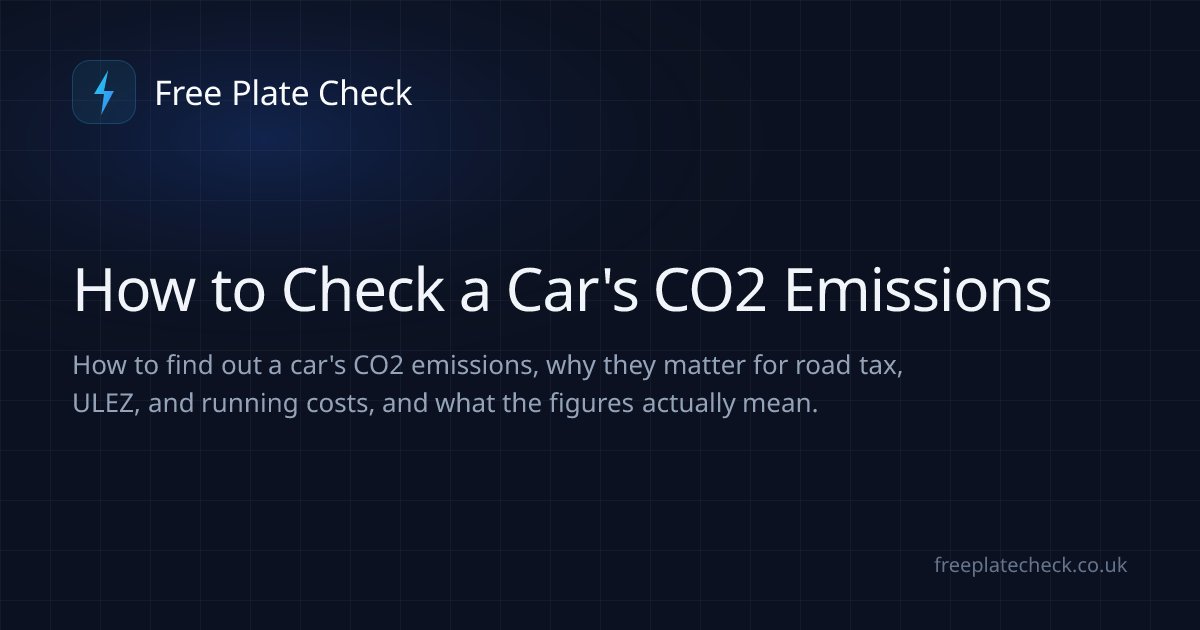 How to Check a Car's CO2 Emissions | Free Plate Check