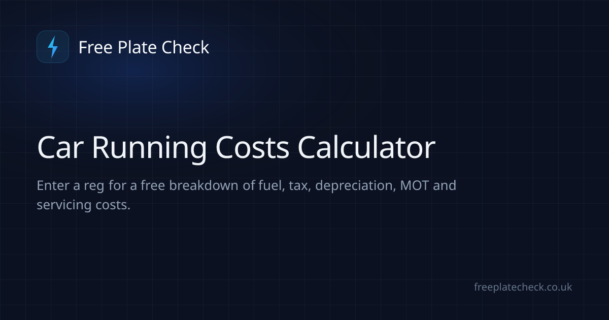 Car Running Costs Calculator | Free Plate Check
